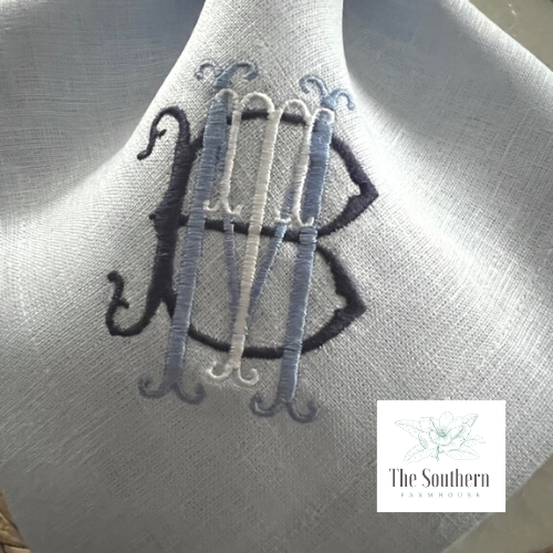 Sutton Satin Three Letter Monogrammed Luncheon, Dinner & Cocktail Napk ...