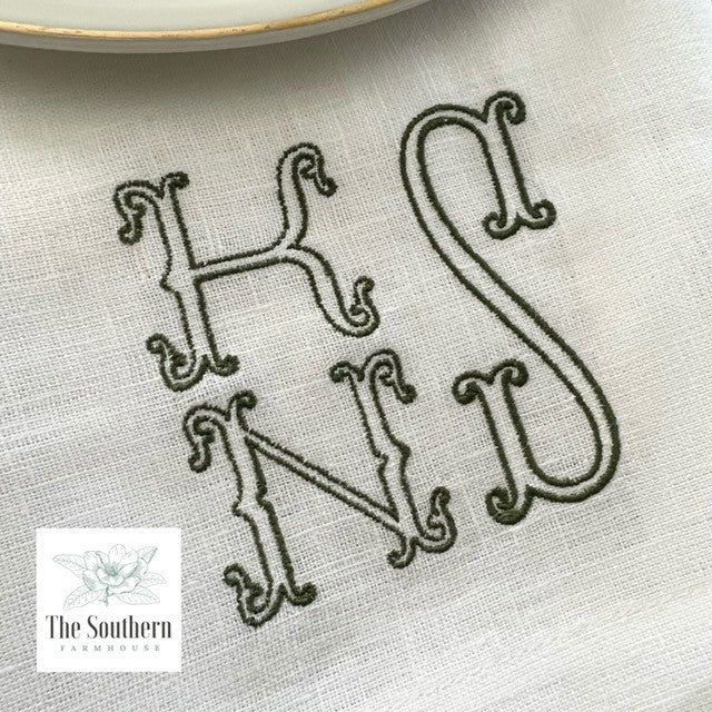 Sutton Vintage Three Letter Monogrammed Luncheon, Dinner & Cocktail Na ...