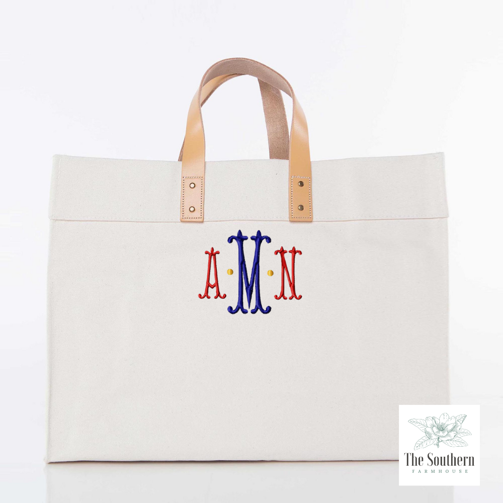 Canvas Tote - Cassandra Monogram – The Southern Farmhouse